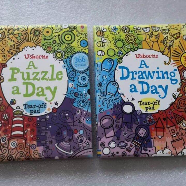 Usborne a drawing a day and a puzzle a day | Lazada