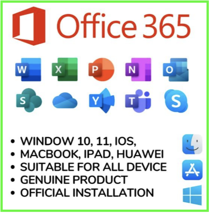 MS Office365 Pro Plus | 5 Devices & 1 TB | Lazada