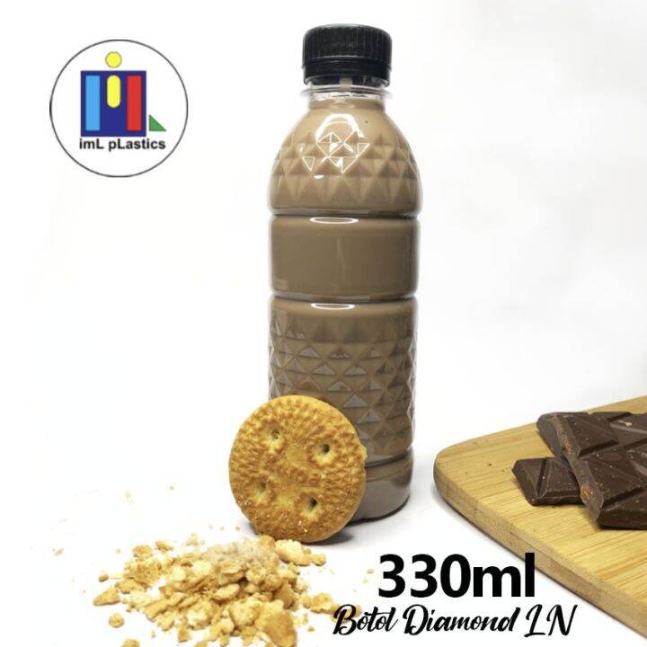 BOTOL PLASTIK 330 ml / Botol Diamond / Sari Kedelai + Tutup LN - 10 pcs ...