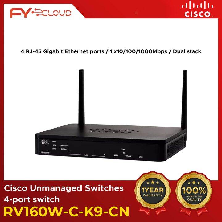 Cisco Switch | RV160W-C-K9-CN | Wireless-AC VPN Router |1 RJ-45 port ...