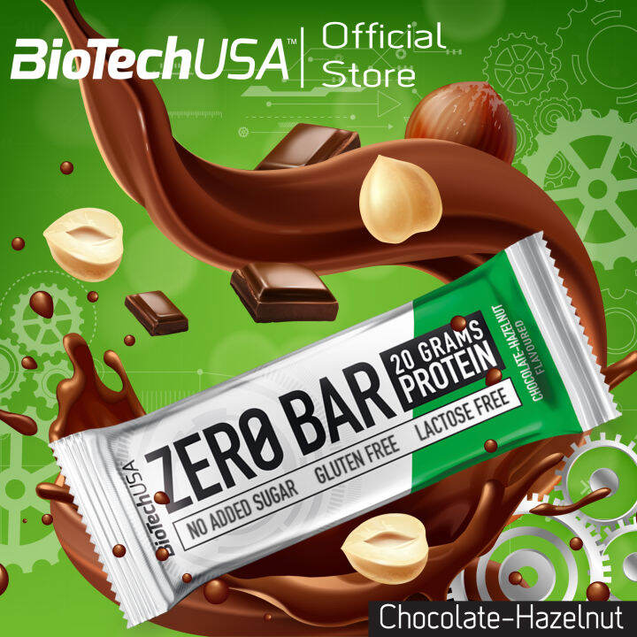 BioTechUSA Zero Bar protein bar Chocolate Hazelnut 50g/Bar (โปรตีนบาร์ ...