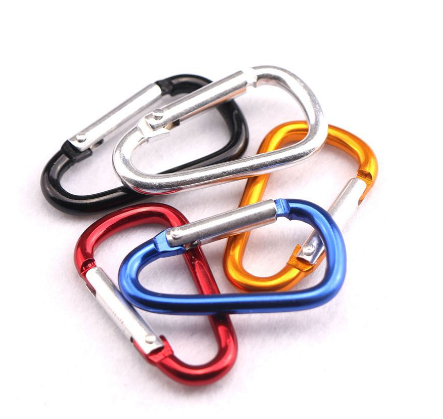 Aluminum Snap Hook Carabiner D-Ring Key Chain Clip Keychain Hiking Camp ...