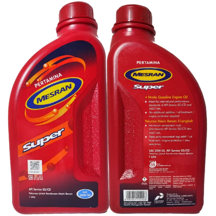 Oil Oli Mesran Super 20W-50 1000ml 1Lt | Lazada Indonesia