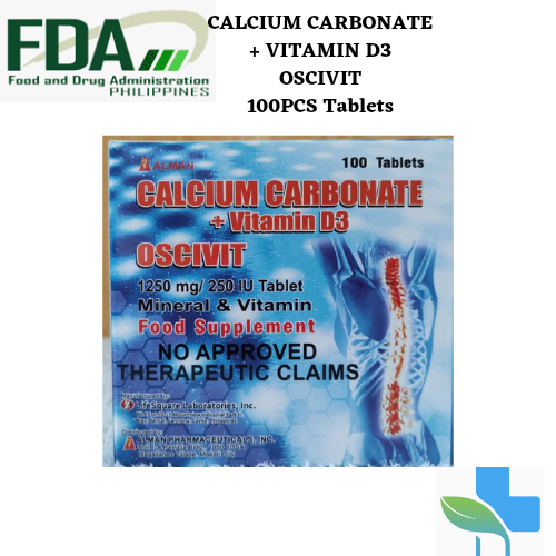 CALCIUM CARBONATE + VITAMIN D3 OSCIVIT 100PCS Tablets | Lazada PH