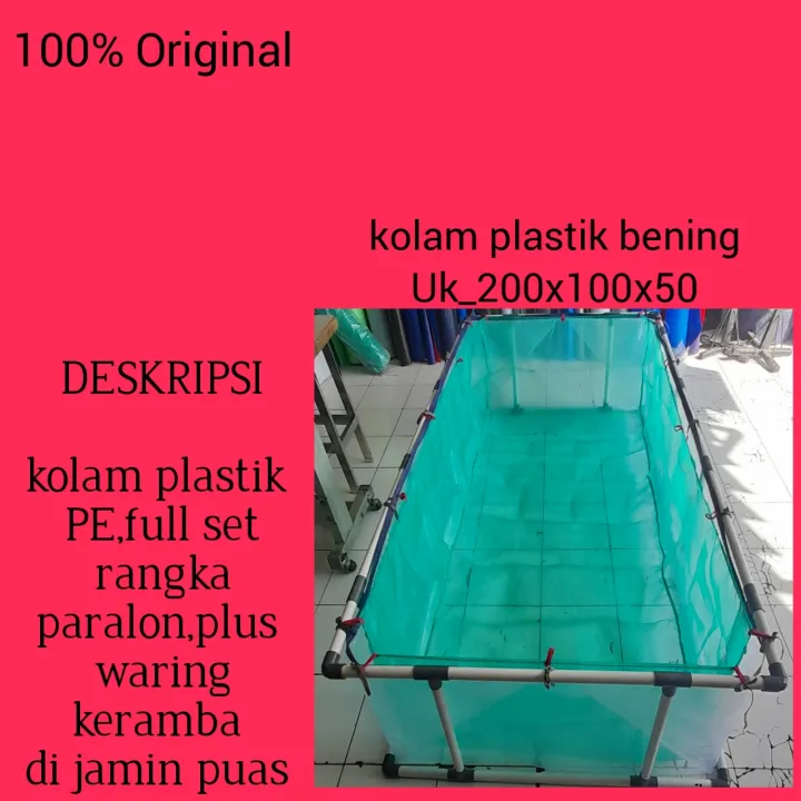 Kolam plastic PE full set rangka paralon 3/4 inc plus waring keramba uk ...