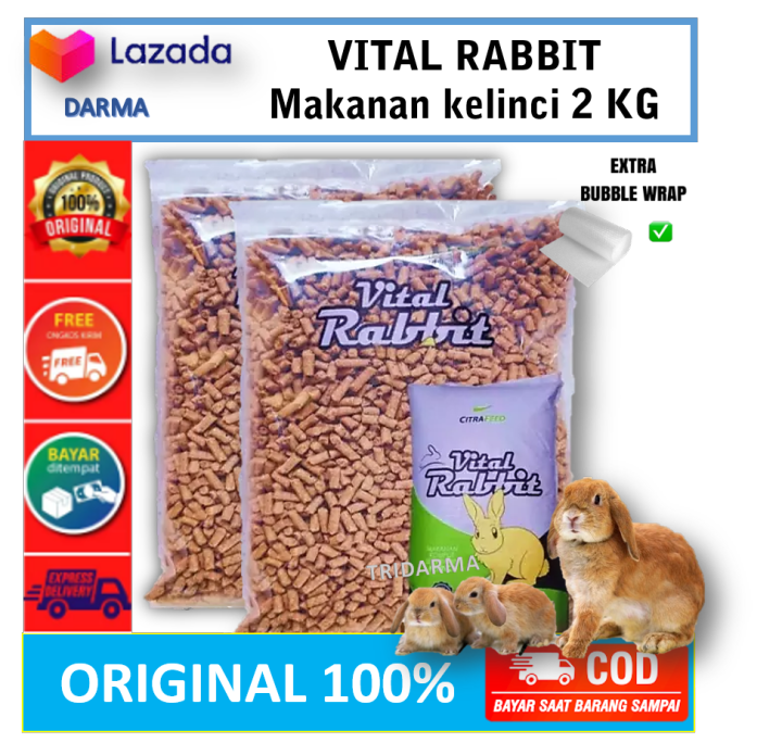 (Darma) MAKANAN KELINCI " VITAL RABBIT " CITRAFEED 2 Kg Repack PAKAN ...