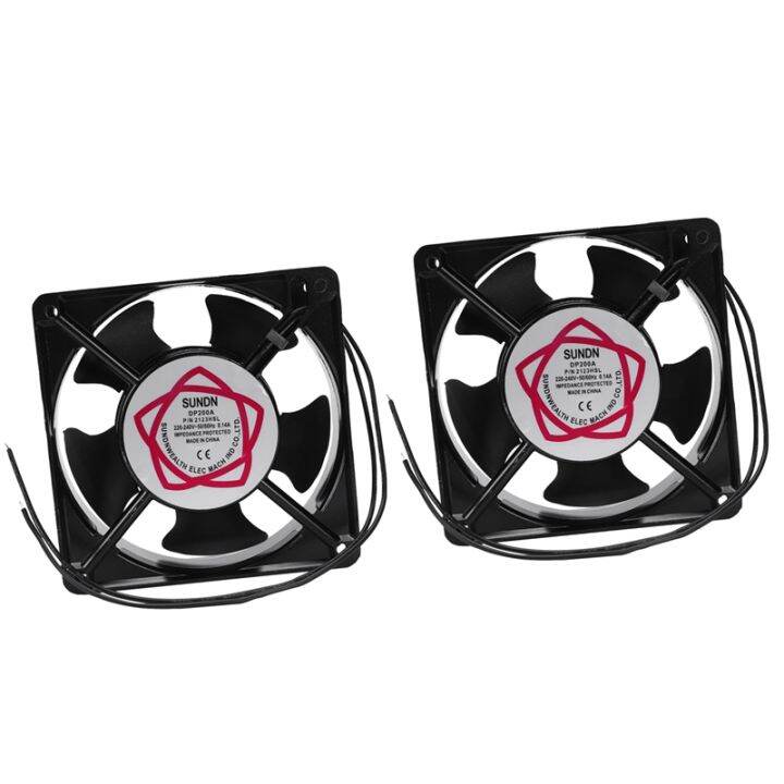 2pcs 120X120X38mm 5 Blades Metal Frame Axial Flow Cooling Fan AC 220/240V 0.14A 22W | Lazada.co.th