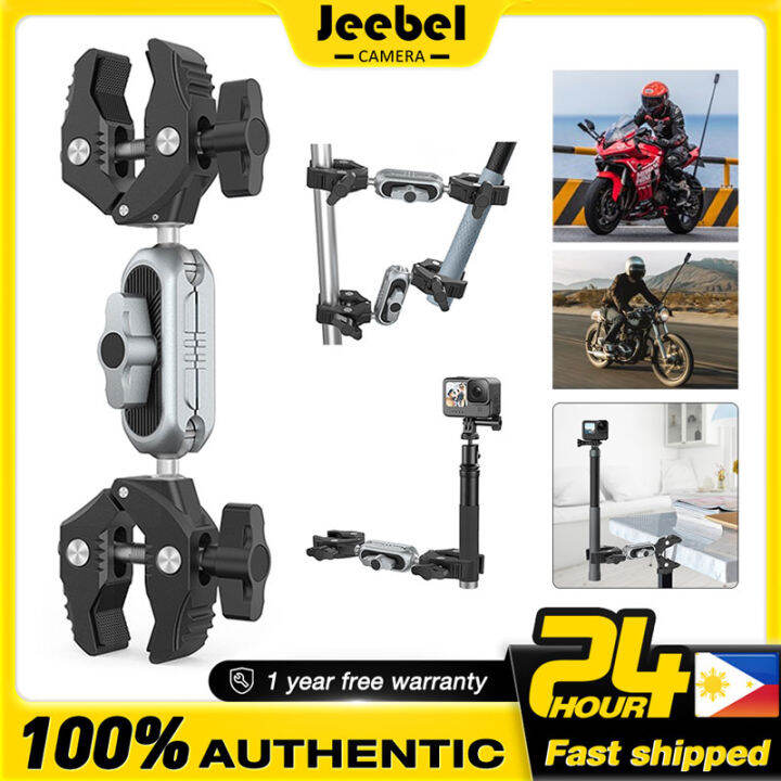 Metal Ballhead Double Super Clamp Bracket 360° Magic Arm Ball Head Clip ...