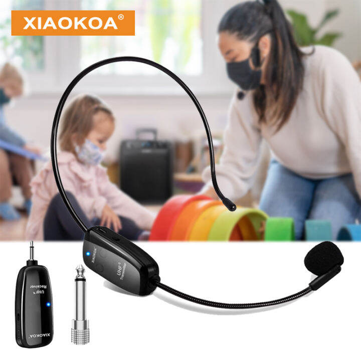 XIAOKOA UHF Wireless Microphone Professional Portable Voice Amplifier ...