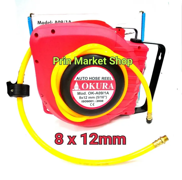 OKURA เครื่องมือช่าง ตลับเก็บสายลมแบบอัตโนมัติ 9 m. สายลม PU 8x12 mm. OK-A09 | Lazada.co.th