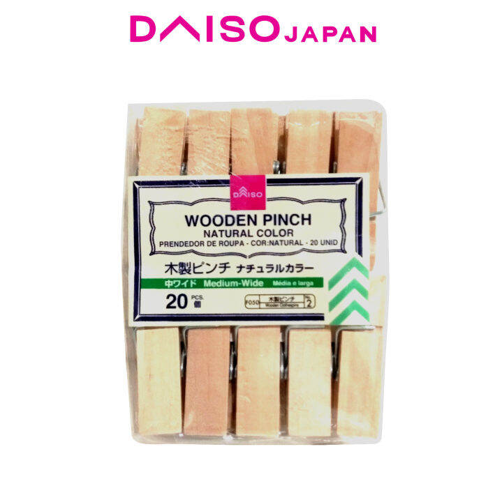 Daiso Medium Wide Wooden Clips (20 pieces) | Lazada PH