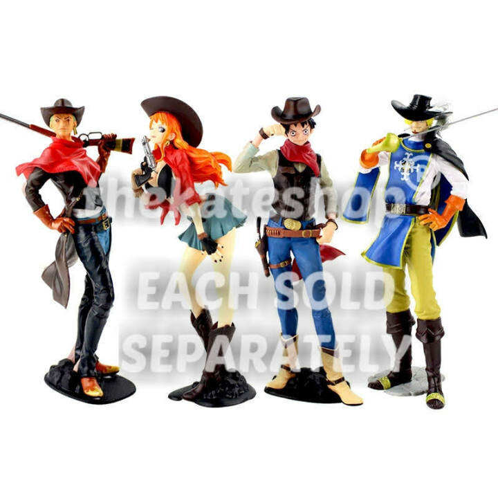 One Piece Treasure Cruise Cowboy Luffy Zoro Sanji Nami display figure ...