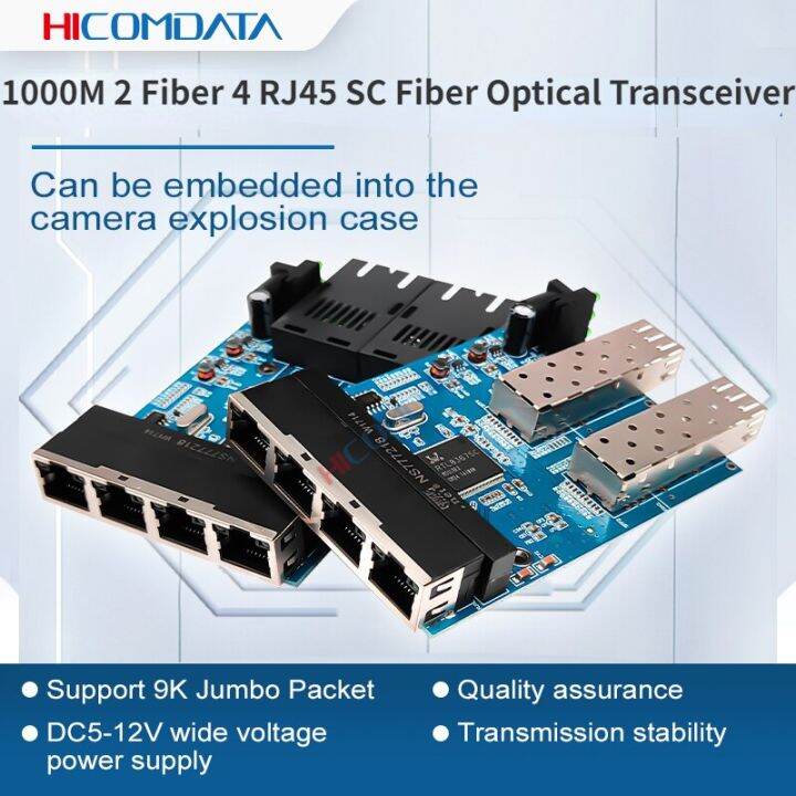 SM Gigabit 2 Fiber 4 RJ45 Port SC, Saklar Eternet Mini Optikal Mode ...