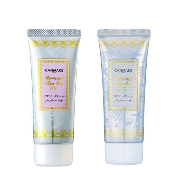 Canmake Tokyo Mermaid Skin Gel UV Sunscreen SPF50+ 40g (Clear/White) Broad Spectrum Sun ...
