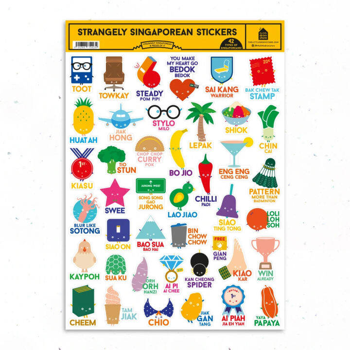 Singapore Souvenir Singlish Stickers – 42 types of Singaporeans ...