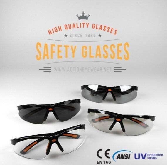 แว่นตานิรภัย แบรนด์ Action Eyewear รุ่น : 733 AF (กันฝ้า 100%) มีของแถม ...