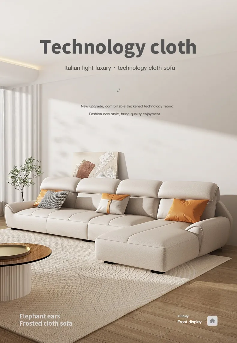 RCozy Life โซฟา Tech Cloth Fabric Lounge Sofa 4 Seaters Modern Luxury ...
