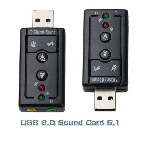 USB 2.0 Sound Card 5.1 Cable Channel External อะแดปเตอร์ | Lazada.co.th
