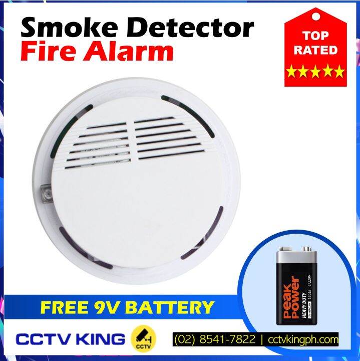 Smoke Detector, Security System 9V, Wireless SMoke Detector Battery ...