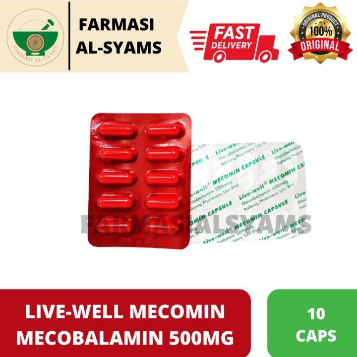 LIVE-WELL MECOMIN MECOBALAMIN 500MG 10 CAPSULES | Lazada