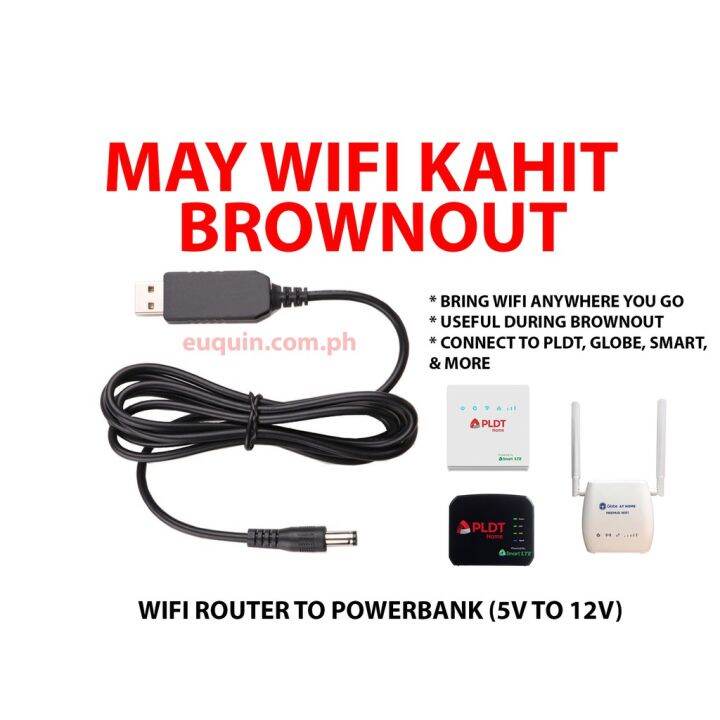 Pldt and Globe Home Prepaid Wifi to Powerbank Step Up Cable USB 5v to ...