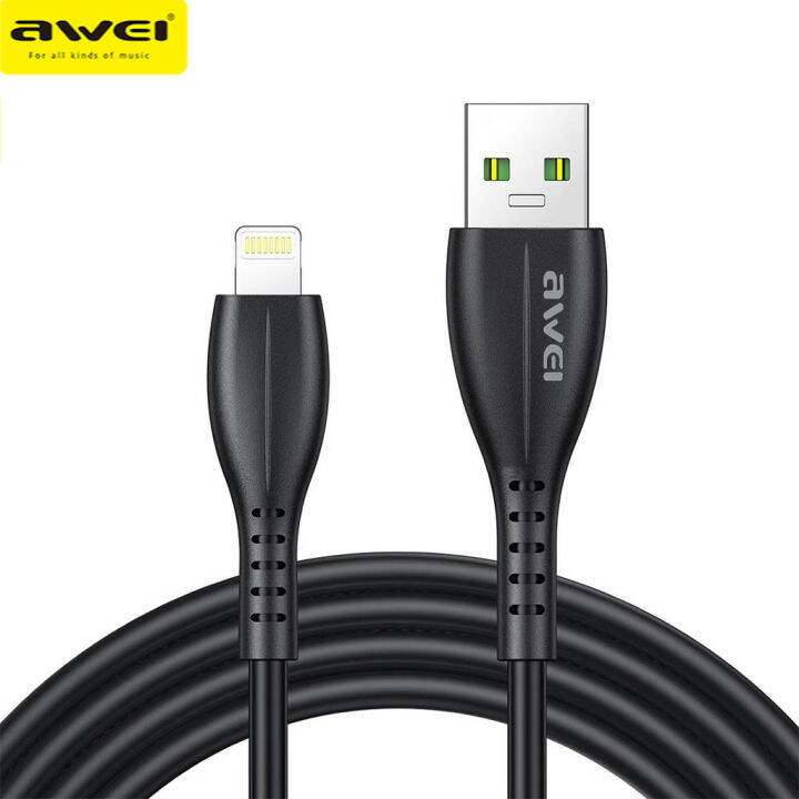 Awei CL-115L Data Transmission Fast Charger Cable for Light-ning 2.4A ...