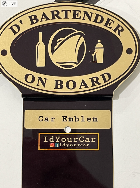 IdYourCar! - Bartender Profession On Board - Plate # Mount Emblem ...