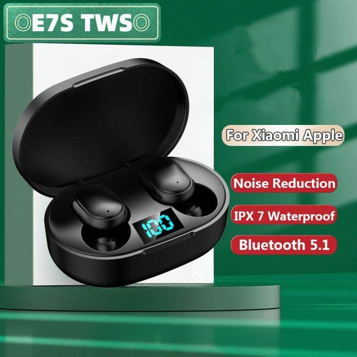 TWS E7S Wireless Bluetooth Earphones Stereo Sport Gaming Headphones Earbuds with Mic Noise ...