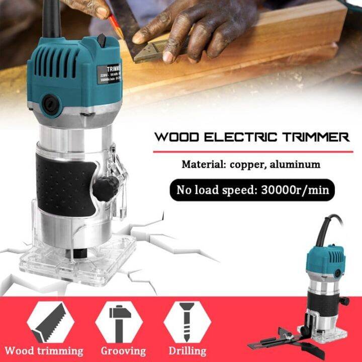 Woodworking Electric Trimmer Wood 800W/6MM Milling Engraving Slotting ...