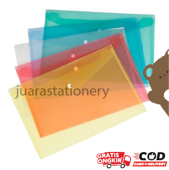 114 - Map Kancing Big A5 8812 Transparan Warna / Dokumen Kertas Plastik ...