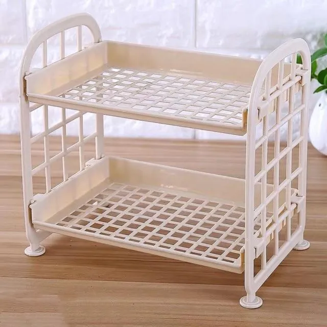 Rak Plastik Susun Mini / Rak 2 Susun Mini / Rak Meja Serbaguna | Lazada ...