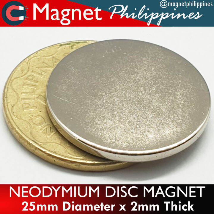 1 Piece N52 Neodymium Magnet 25mm Diameter x 2mm Thick Super Strong ...