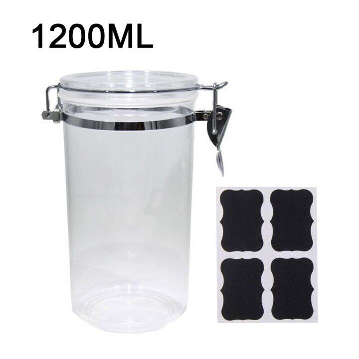 Food Storage Canister Acrylic Airtight Bottles Jars With Locking Clamp ...