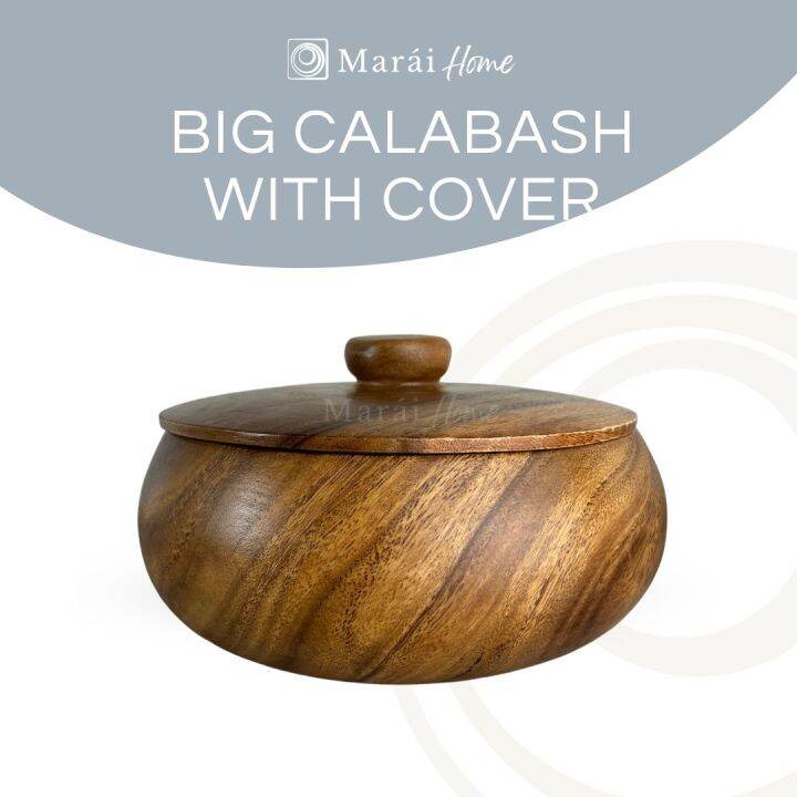Marai Home Big Calabash with Cover Acacia Wood | Lazada PH
