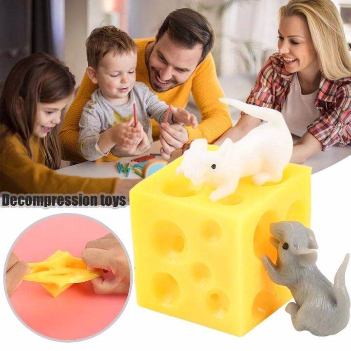 MAO Stressbusting Funny Cheese Block Squeeze Doll Decompression Toy ...