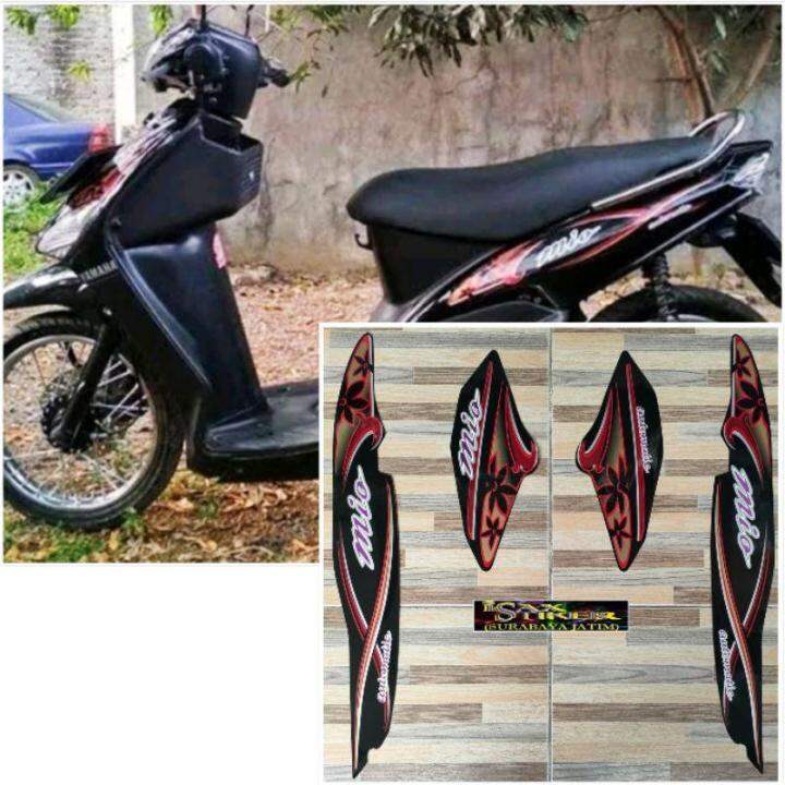 striping original Yamaha Mio sporty bunga hitam tahun 2004 2005 ...