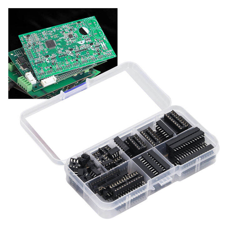 DIP IC Socket 66Pcs IC Assortment Kit Easy Use Plastic 6P To 28P Flat ...