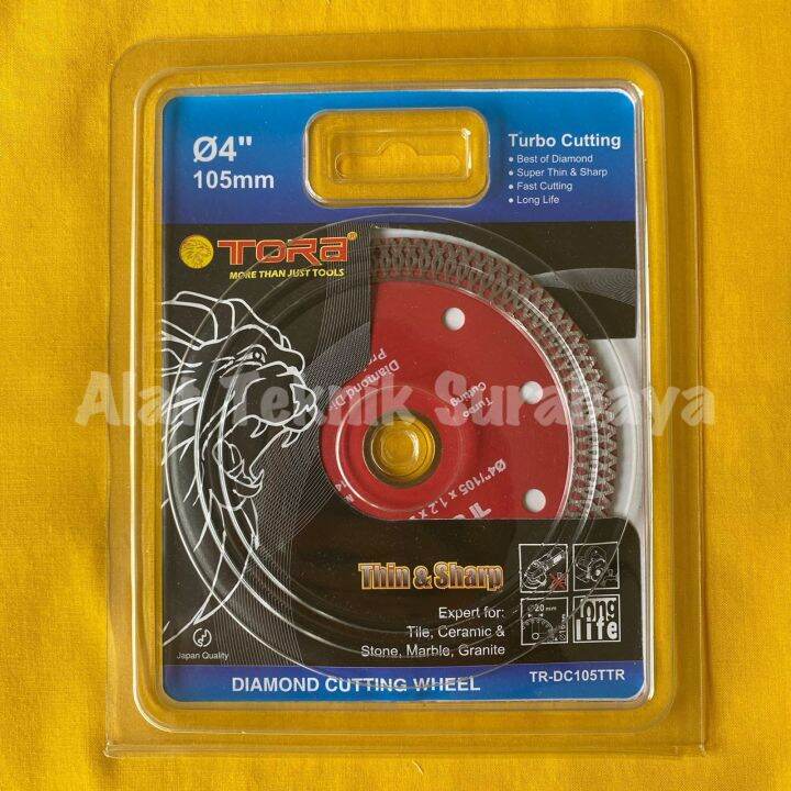 DIAMOND CUTTING WHEEL TORA TURBO BATIK 4" INCH 105 X 1,2 X 20 MM DRY WET TILE STONE GRANITE MATA ...