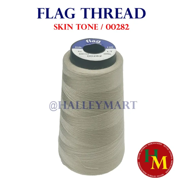 Sewing Thread Flag Spun Polyester tkt120 Deped Skin tone&Olive Green ...