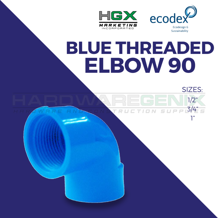 ECODEX PVC Blue Elbow w/ Thread | Lazada PH