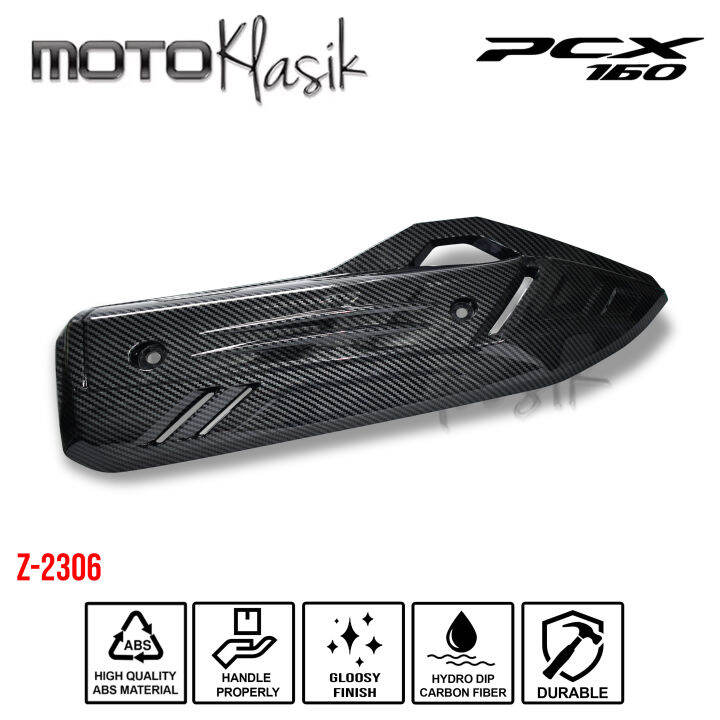 PCX 160 MUFFLER COVER CARBON Z-2306 / MOTORCYCLE EXHAUST HEAT GUARD COVER FOR HONDA PCX160 ...