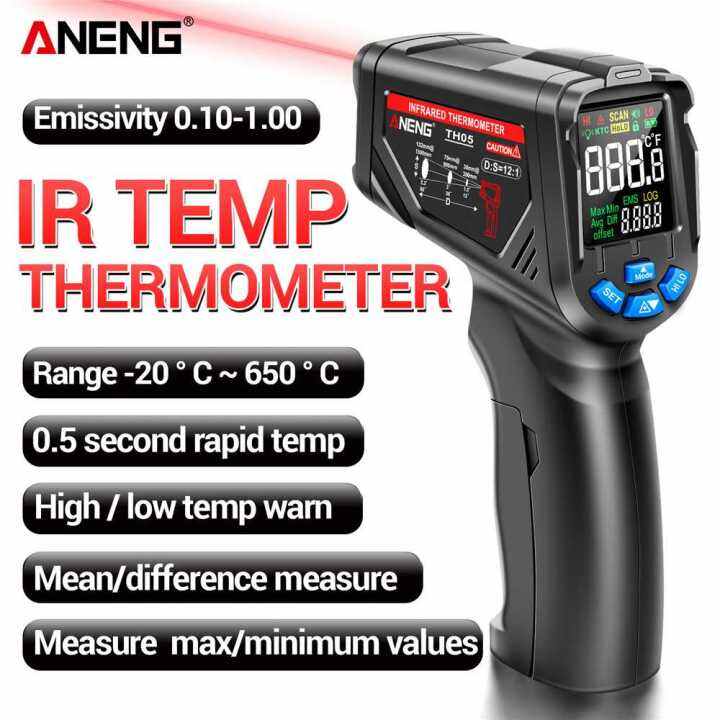 Thermogun Thermometer Infrared Laser Digital Non Contact Alarm Preset Suhu Panas Ruangan ...