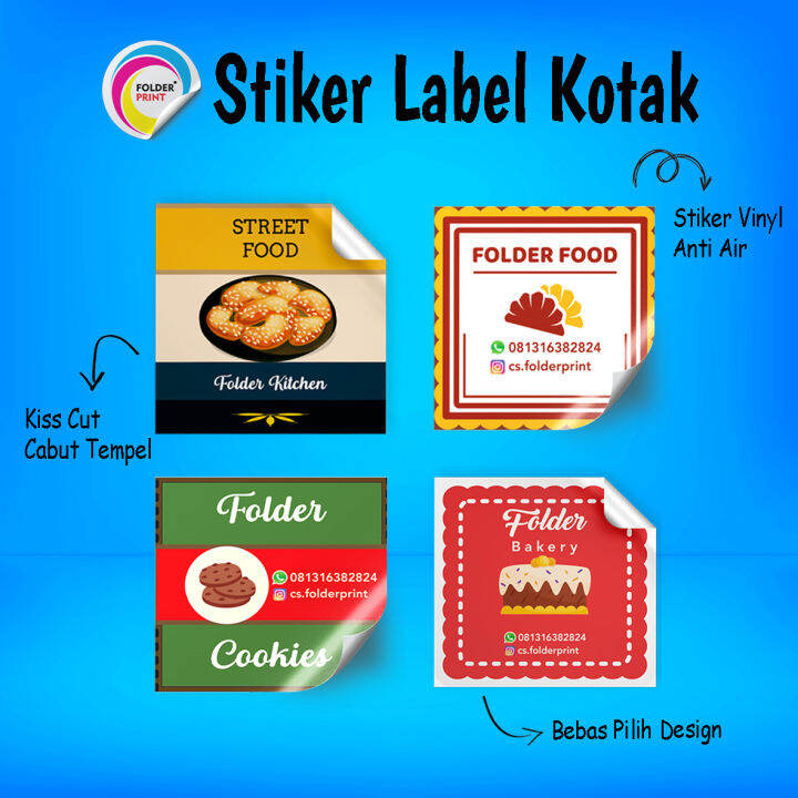 Cetak Stiker Label Kotak Custom Kemasan Produk | Lazada Indonesia