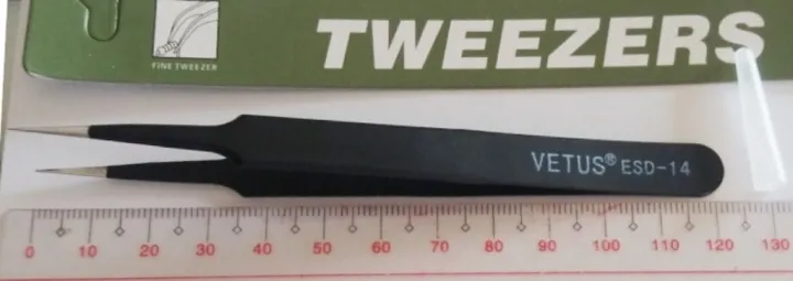 ESD Series Anti-static Stainless Tweezers VETUS ESD-14 -6pcs pack ...