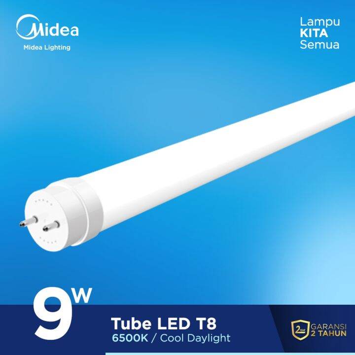 Lampu TL Led T8 9 Watt Putih Coolday Light 6500K 60 Cm Garansi Berkualitas Hemat Listrik - Midea ...