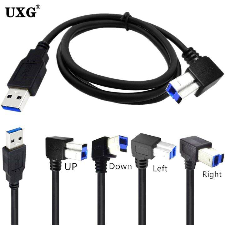 USB 3.0 USB Male To USB-B 3.0 90 Degree Up Down Left Right Angeld Type ...