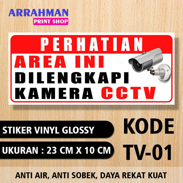 STIKER CCTV AREA Bahan Vinyl Ukuran 23 cm x 10 cm | Lazada Indonesia