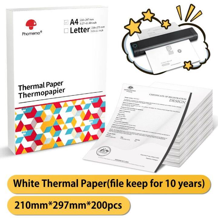 A4 Thermal Paper Compatible Thermal Paper for M08F Portable A4 Thermal ...