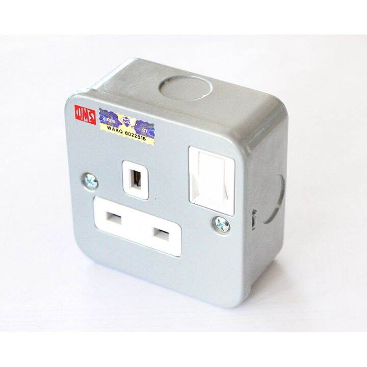 UMS 1213M 13A 250V 1 GANG SWITCHED SOCKET METAL CLAD with SIRIM APPROVED | Lazada
