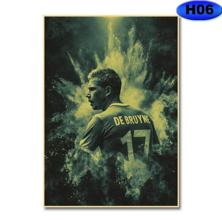 Vintage Football Sport Star Poster Lionel Messi Cristiano Ronaldo Retro ...